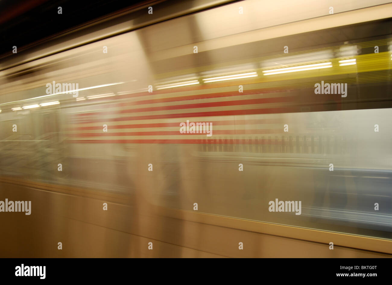 A New York MTA 2 Train pulls up at Wall Street SUbway Station, New York ...