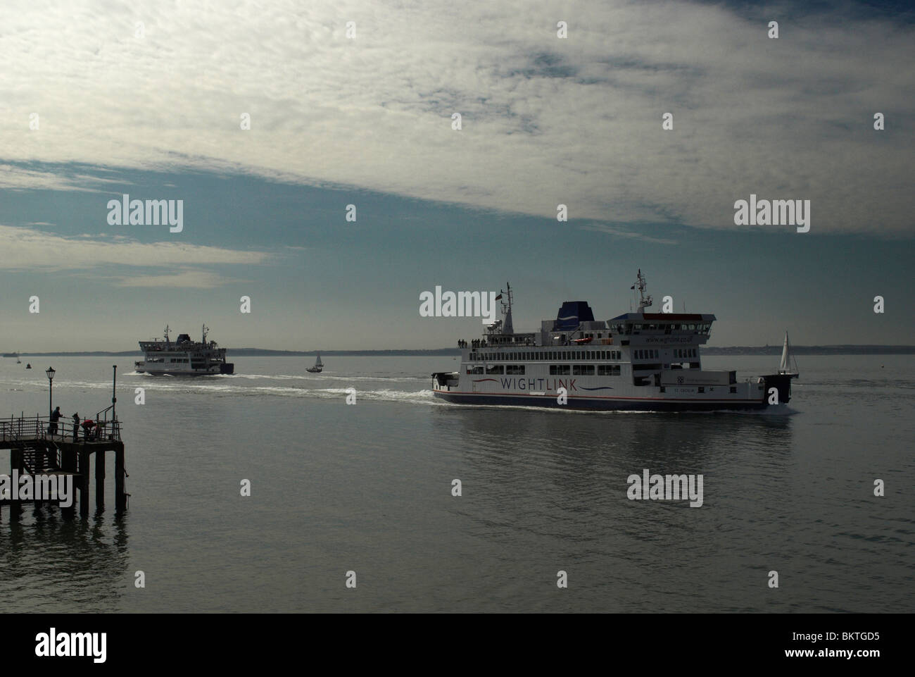The Solent Isle Of Wight Ferries In The Harbour High Resolution Stock ...