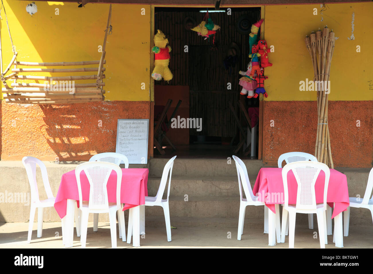 Outdoor cafe, Catarina, a village that is one of the Los Pueblos ...