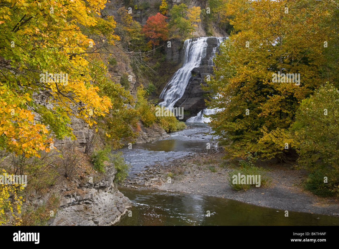 Ithaca Falls in the city of Ithaca in the Finger Lakes Region of New ...