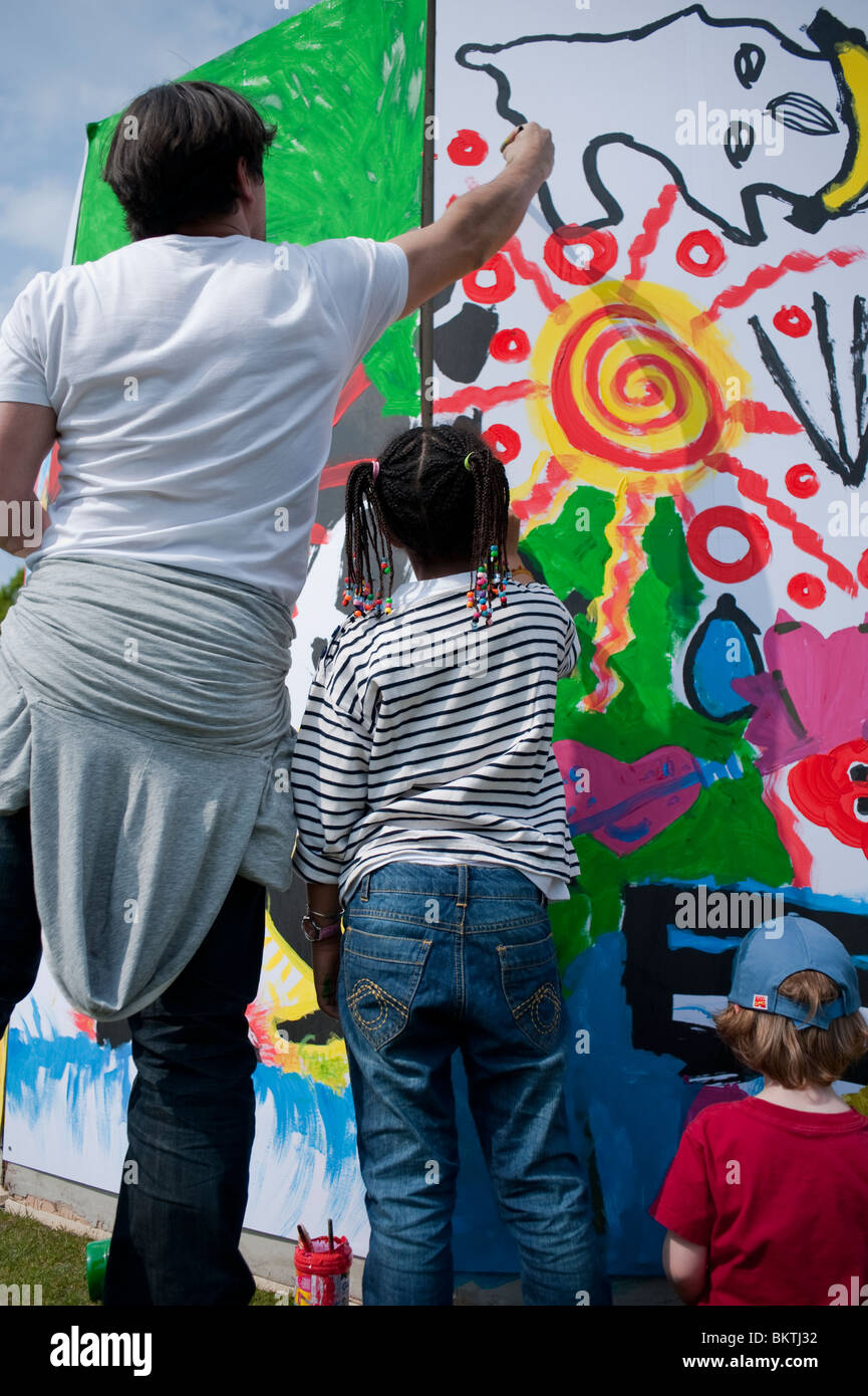 Celebration of World "Fair Trade" Day, with People Painting Wall, on ...