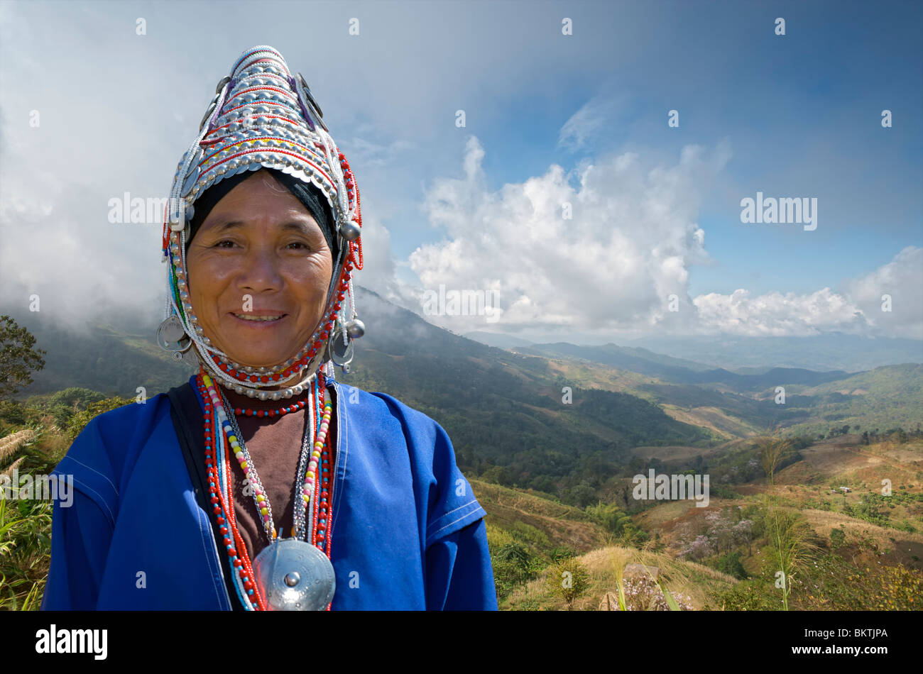 Akha hill tribe woman in Chiang Rai province, Thailand Stock Photo - Alamy