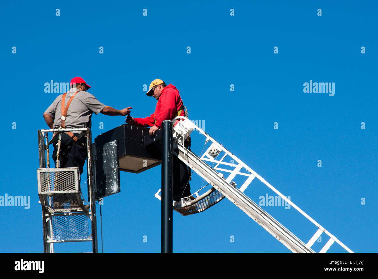 Light pole ladder hi-res stock photography and images - Alamy