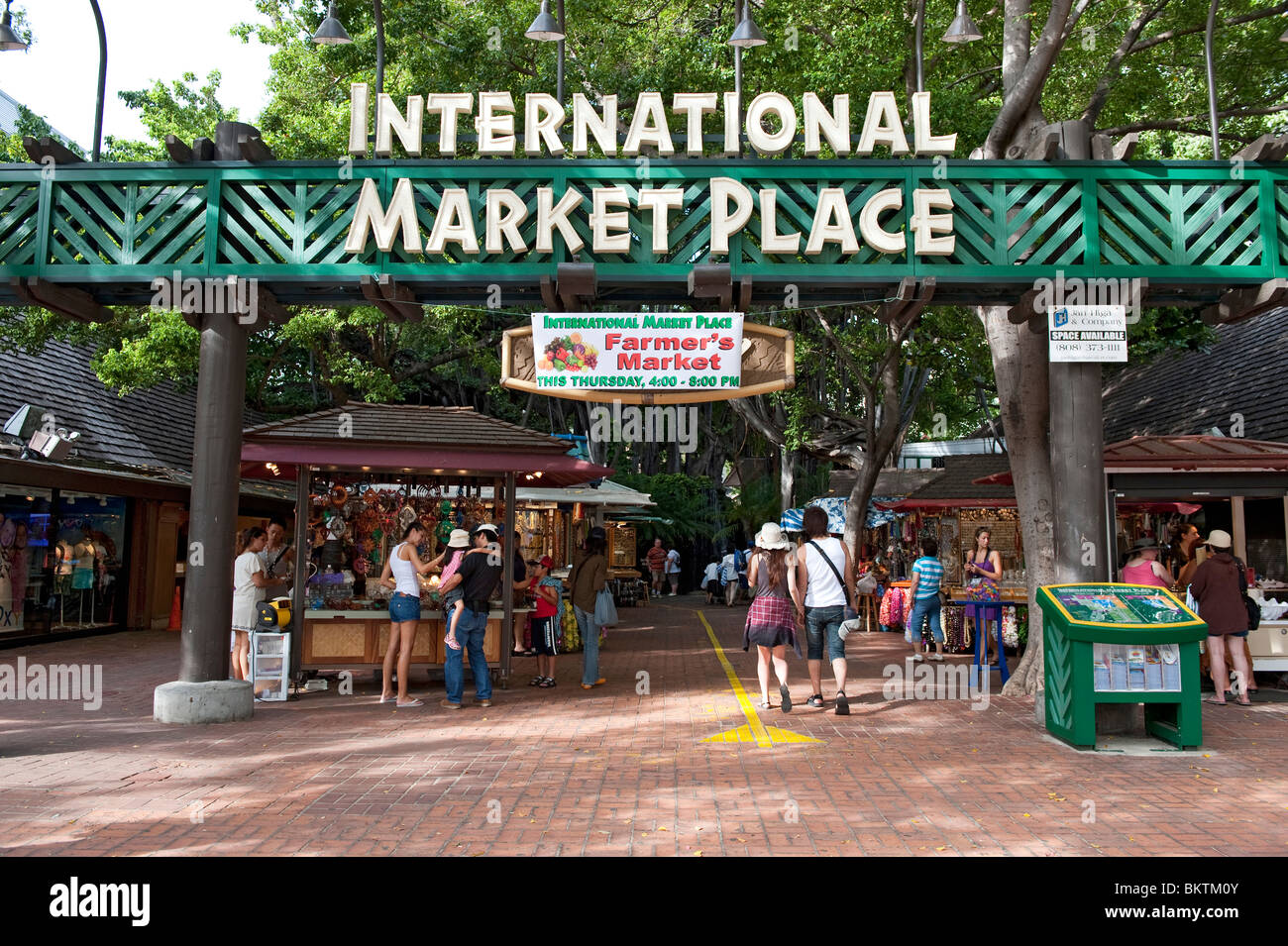 Entrance to the International Market Place in Waikiki, Honolulu, Hawaii ...