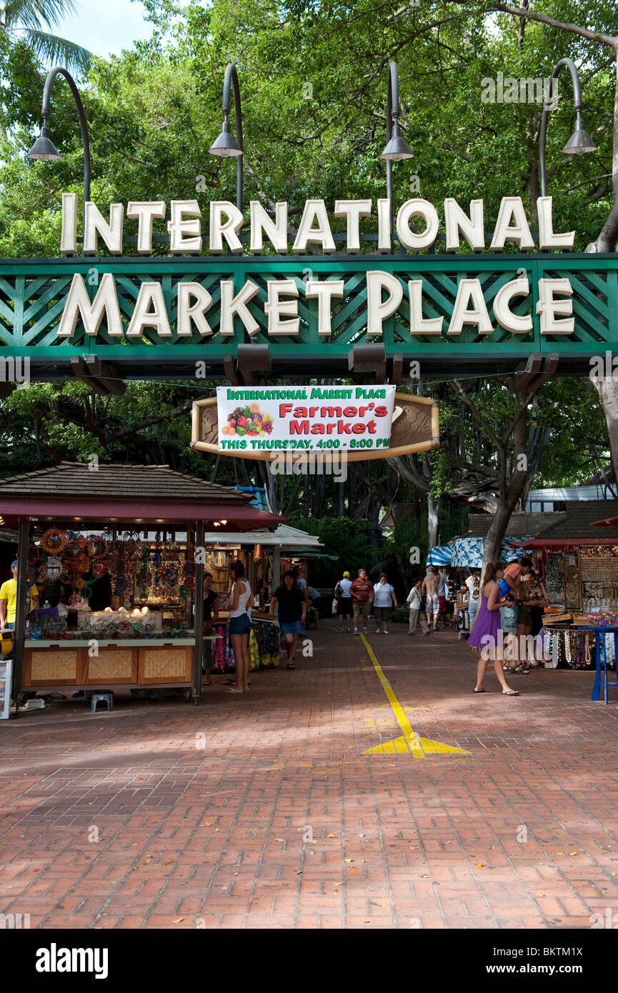 Entrance to the International Market Place in Waikiki, Honolulu, Hawaii ...