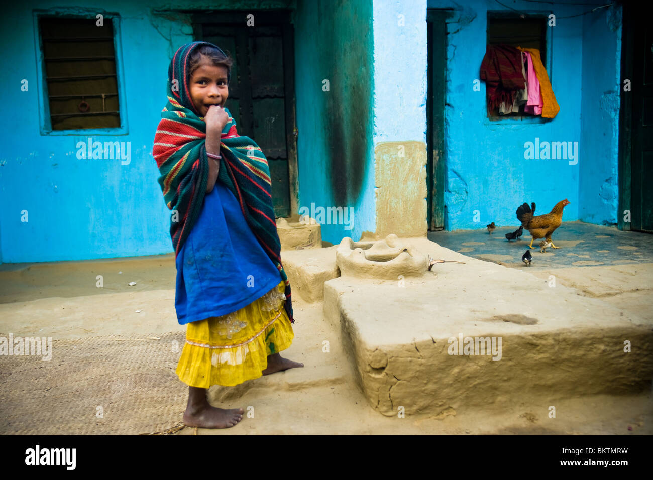 A young girl in a small Indian Village Stock Photo - Alamy
