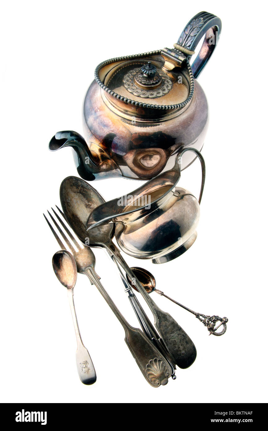 Silverware vintage Cut Out Stock Images & Pictures - Alamy