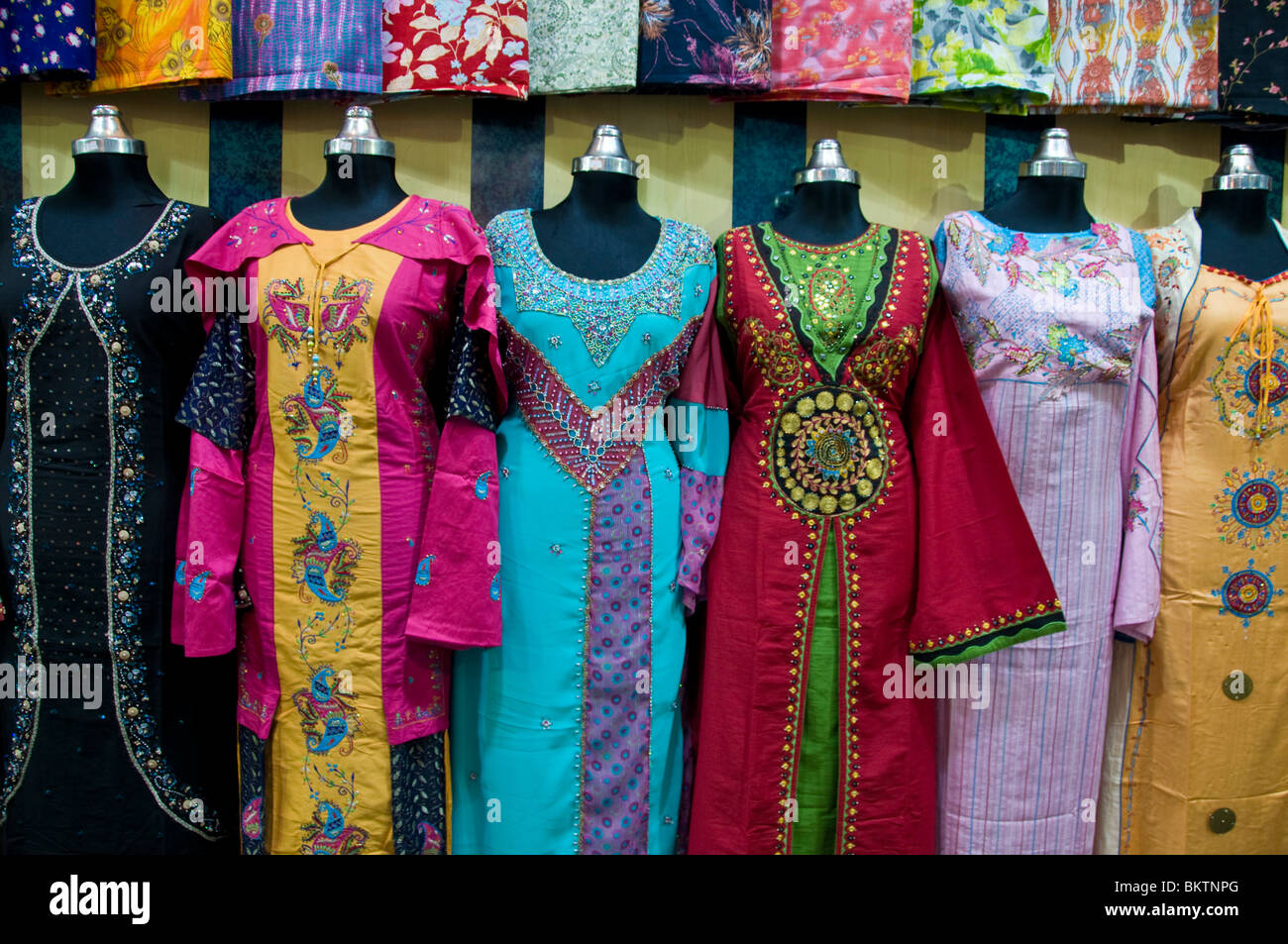 Colorful dresses on Sale in Mutrah souk Muscat Oman Stock Photo - Alamy