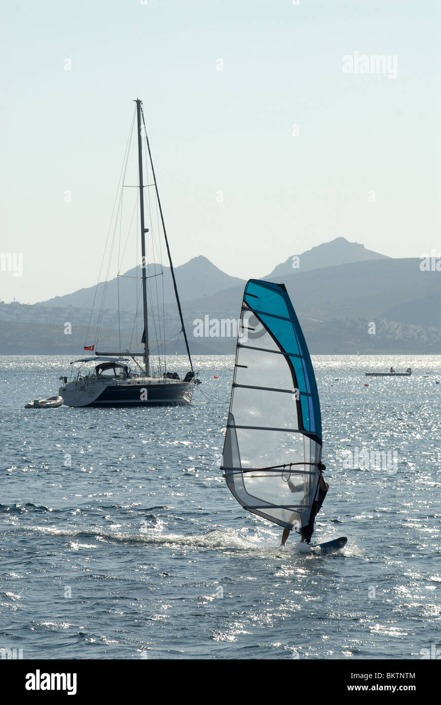 young boy surfing at the Bodrum coast in Turkey Stock Photo - Alamy