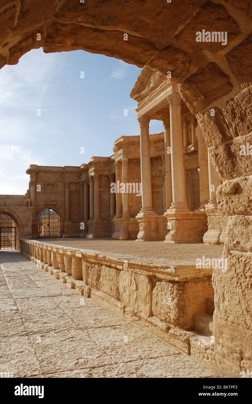 Theater in the ruins of the Palmyra archeological site, Tadmur, Syria ...