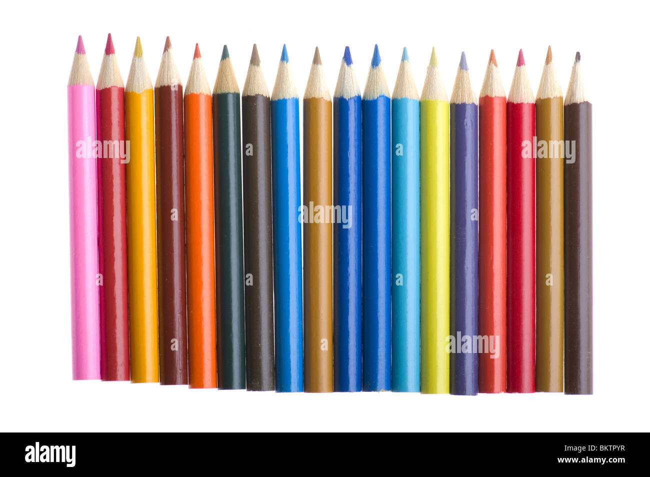 object on white - Colored crayon close up Stock Photo - Alamy