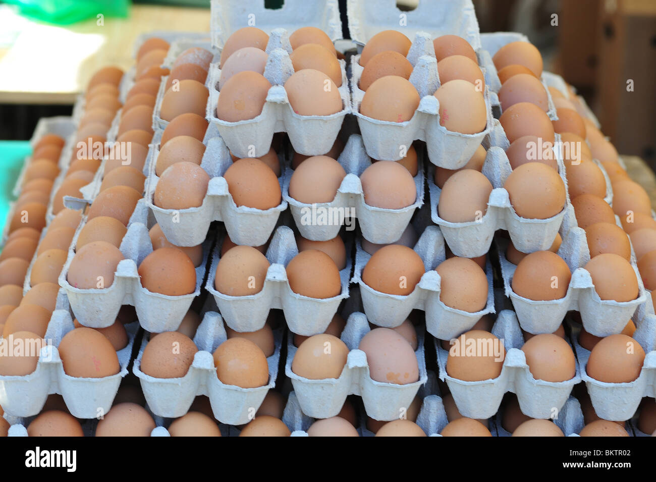 eggs on display, Paris market Stock Photo - Alamy