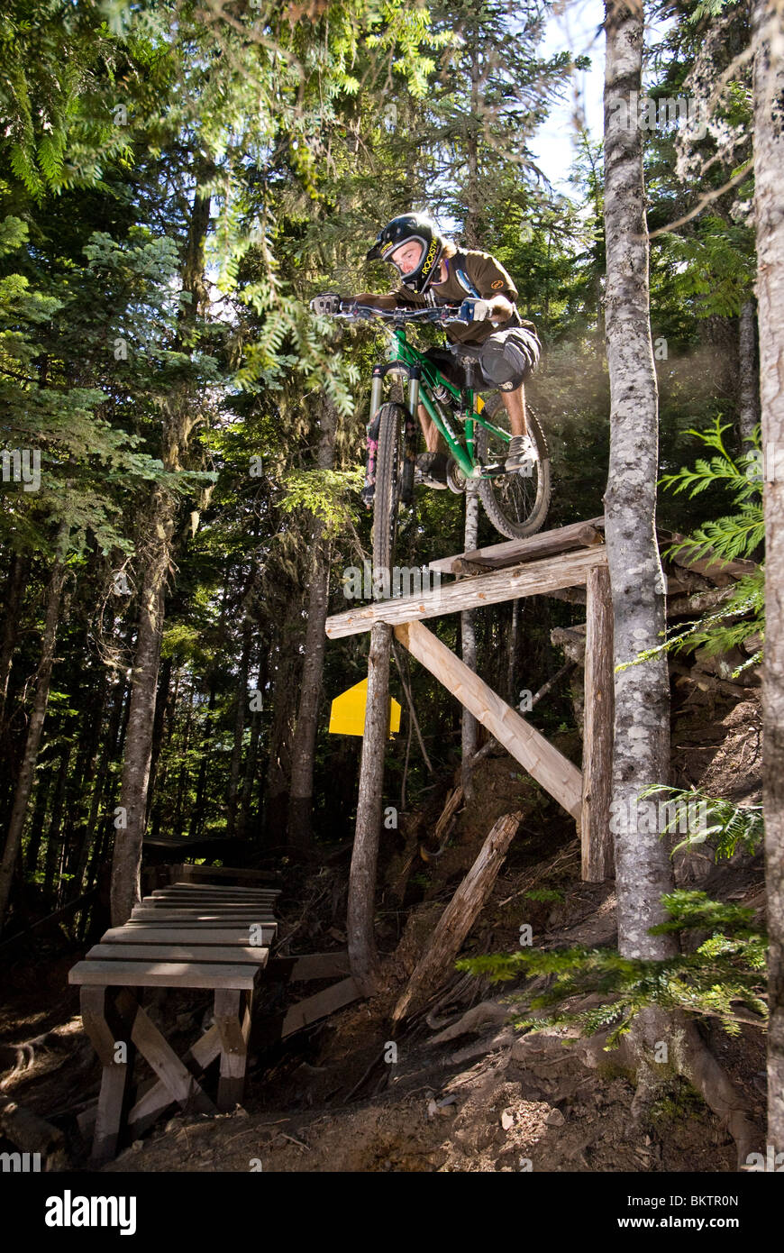 Downhill Mountain Biking in the World Famous Whistler Bike Park Stock ...