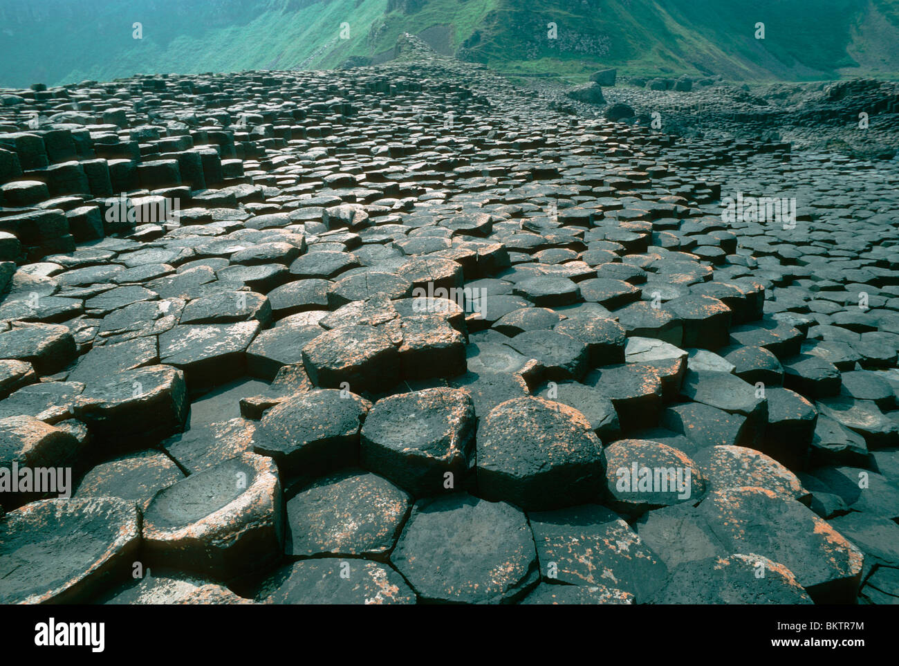 Columnar basal rock formations. Giant's Causeway, County Antrim ...