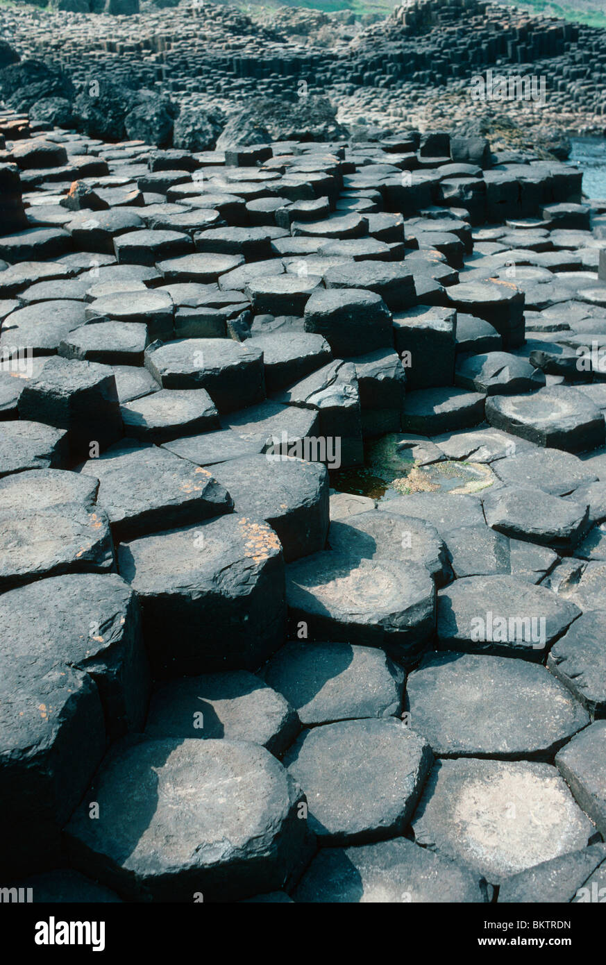Columnar basal rock formations. Giant's Causeway, County Antrim ...