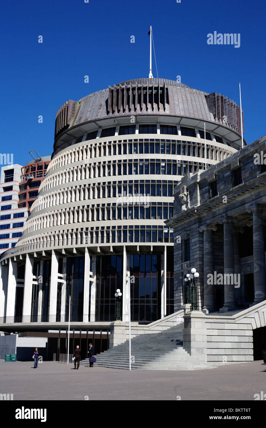 The Beehive government building in Wellington, New Zealand Stock Photo ...