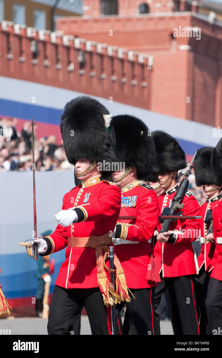 the Welsh Guards Regiment march along the Red Square on 9 May Victory ...