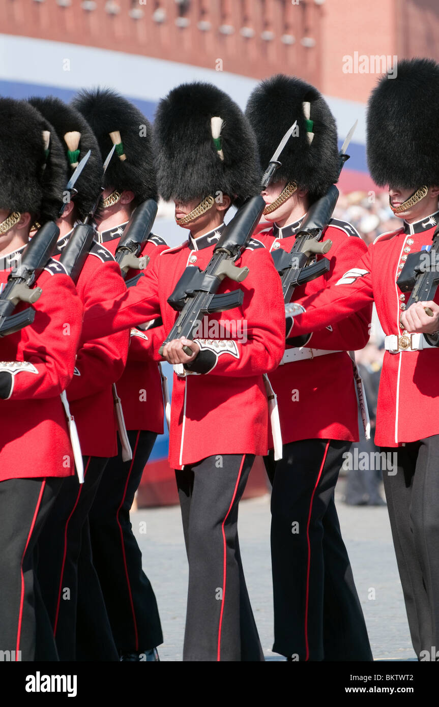 the Welsh Guards Regiment march along the Red Square on 9 May Victory ...