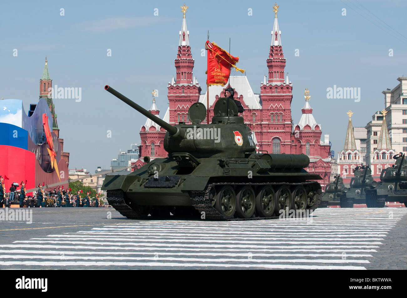 Legendary soviet medium tank T-34 from the Second World War, march ...