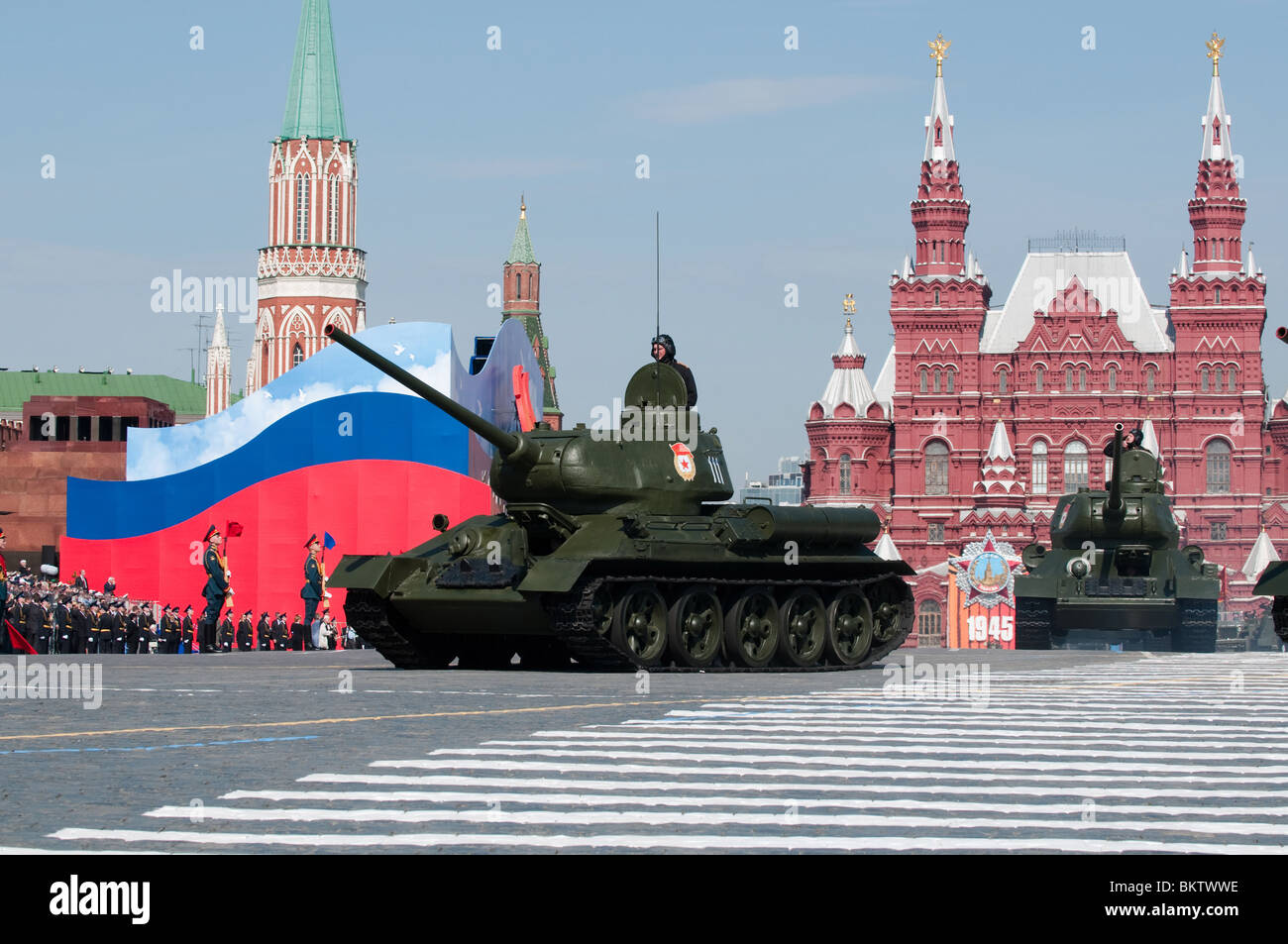 Legendary soviet medium tank T-34 from the Second World War, march ...