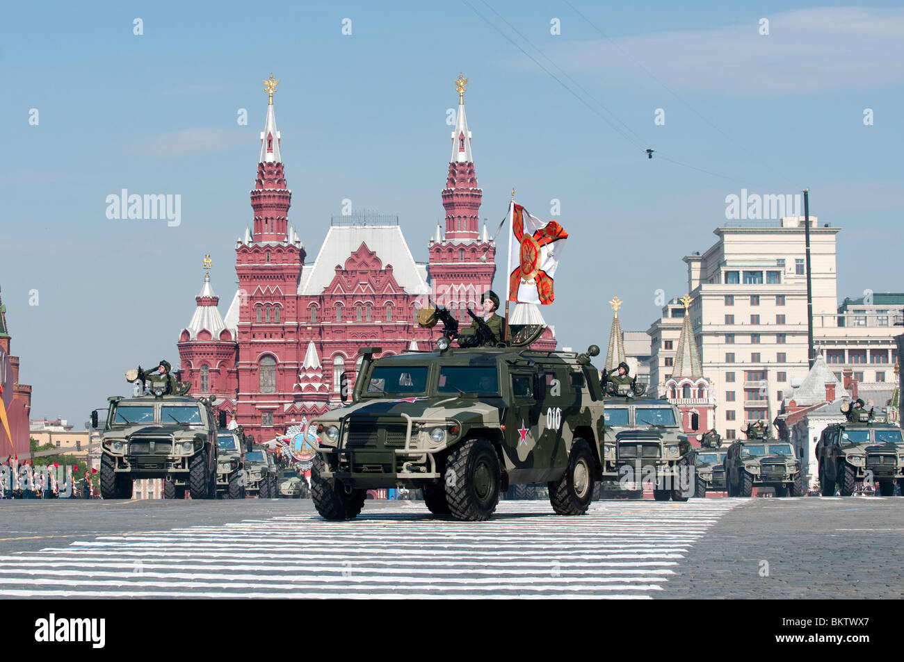 Russian high mobility multipurpose military vehicle Tigr (Tiger) march ...