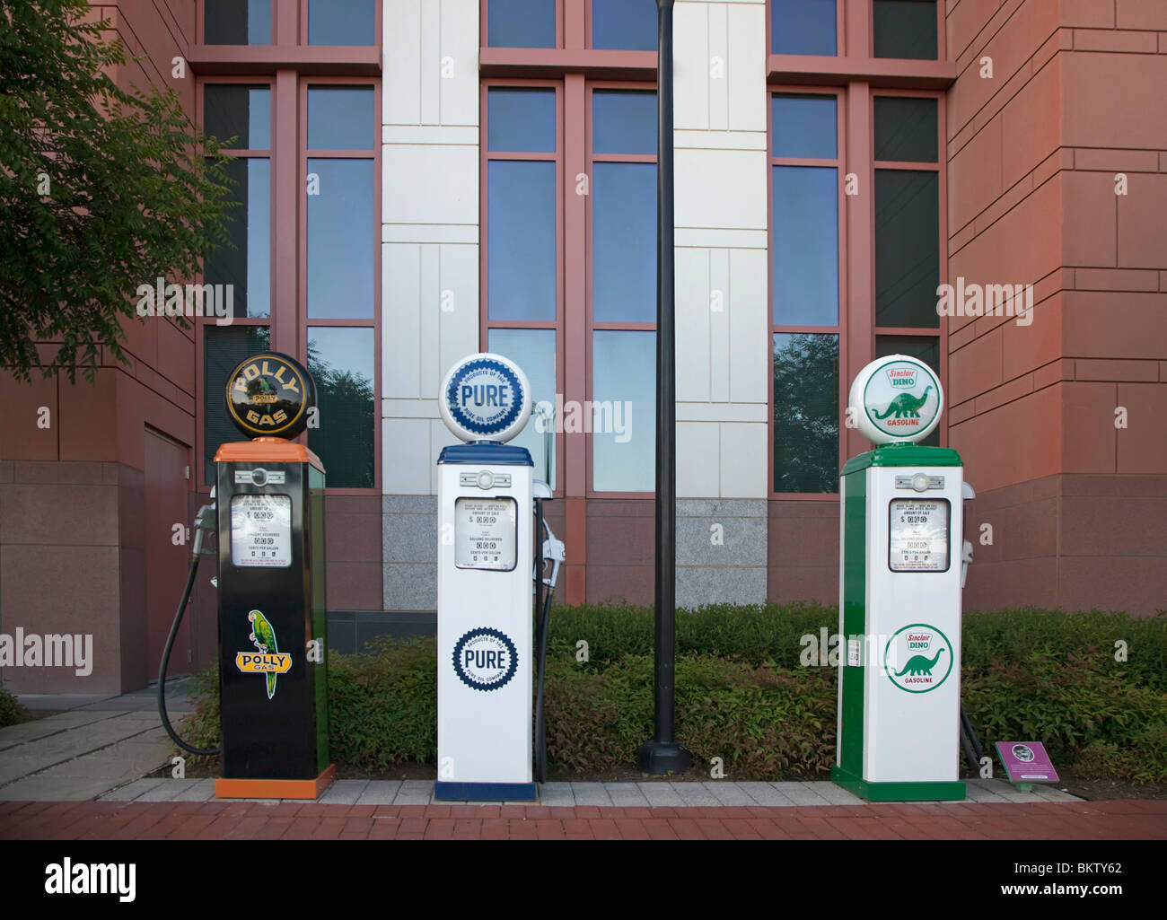 Washington, DC - Old-style gasoline pumps outside the offices of the U ...