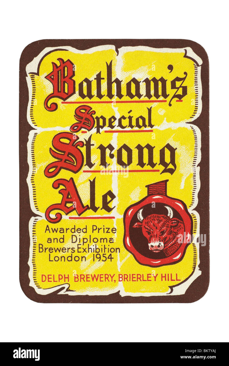 Batham's Special Strong Ale bottle label - circa unknown Stock Photo ...