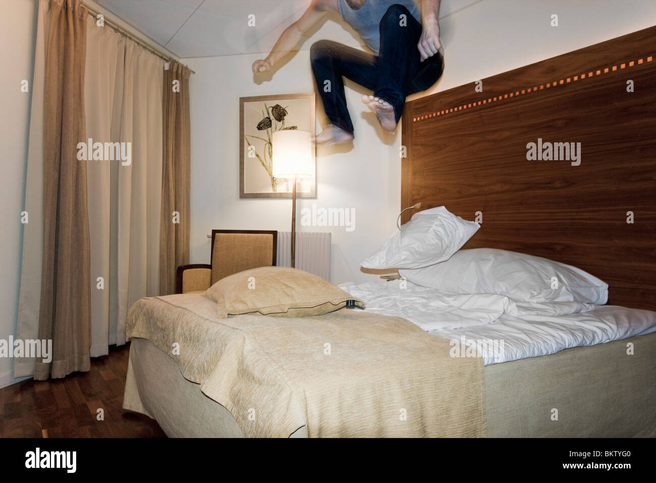 Hotel Bed Jump High Resolution Stock Photography and Images - Alamy