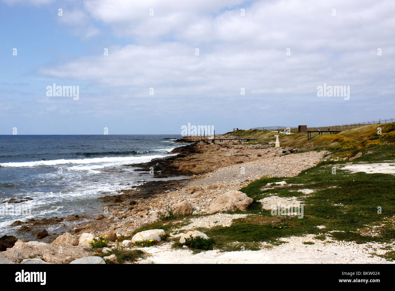 THE PICTURESQUE COASTLINE OF PAPHOS ON THE ISLAND OF CYPRUS. EUROPE ...