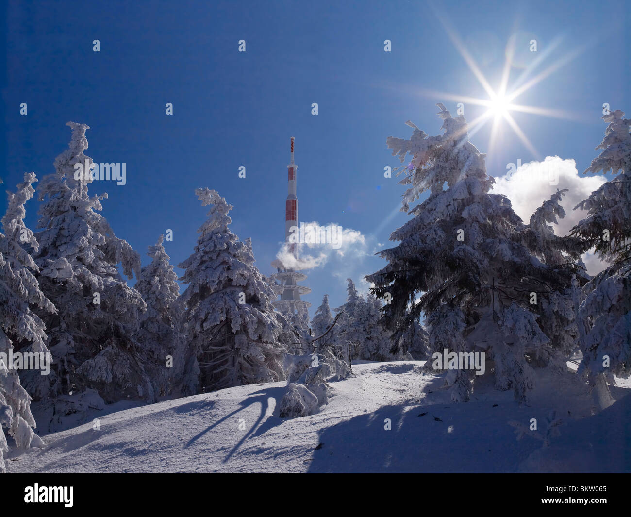 winter landscape with the highest mountain in the northern part of ...