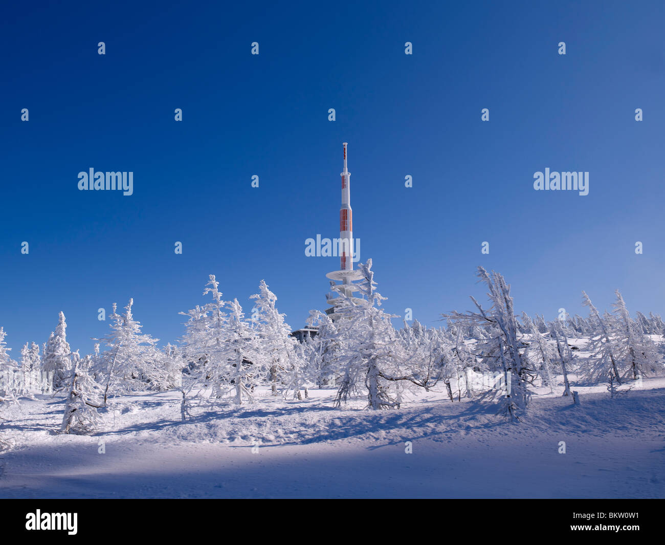 winter landscape with the highest mountain in the northern part of ...