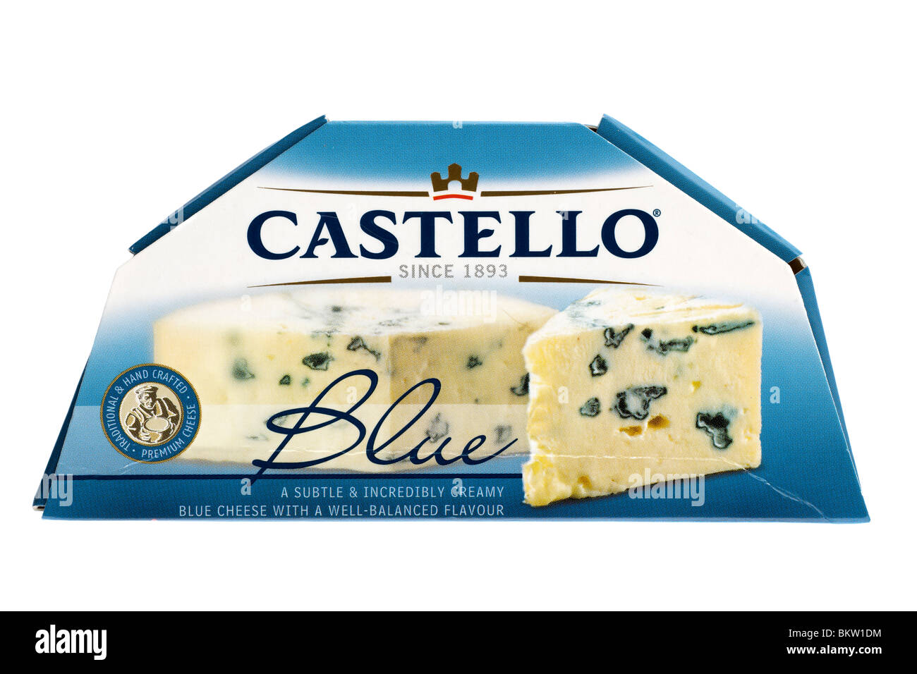 Box of Castello creamy blue cheese Stock Photo - Alamy