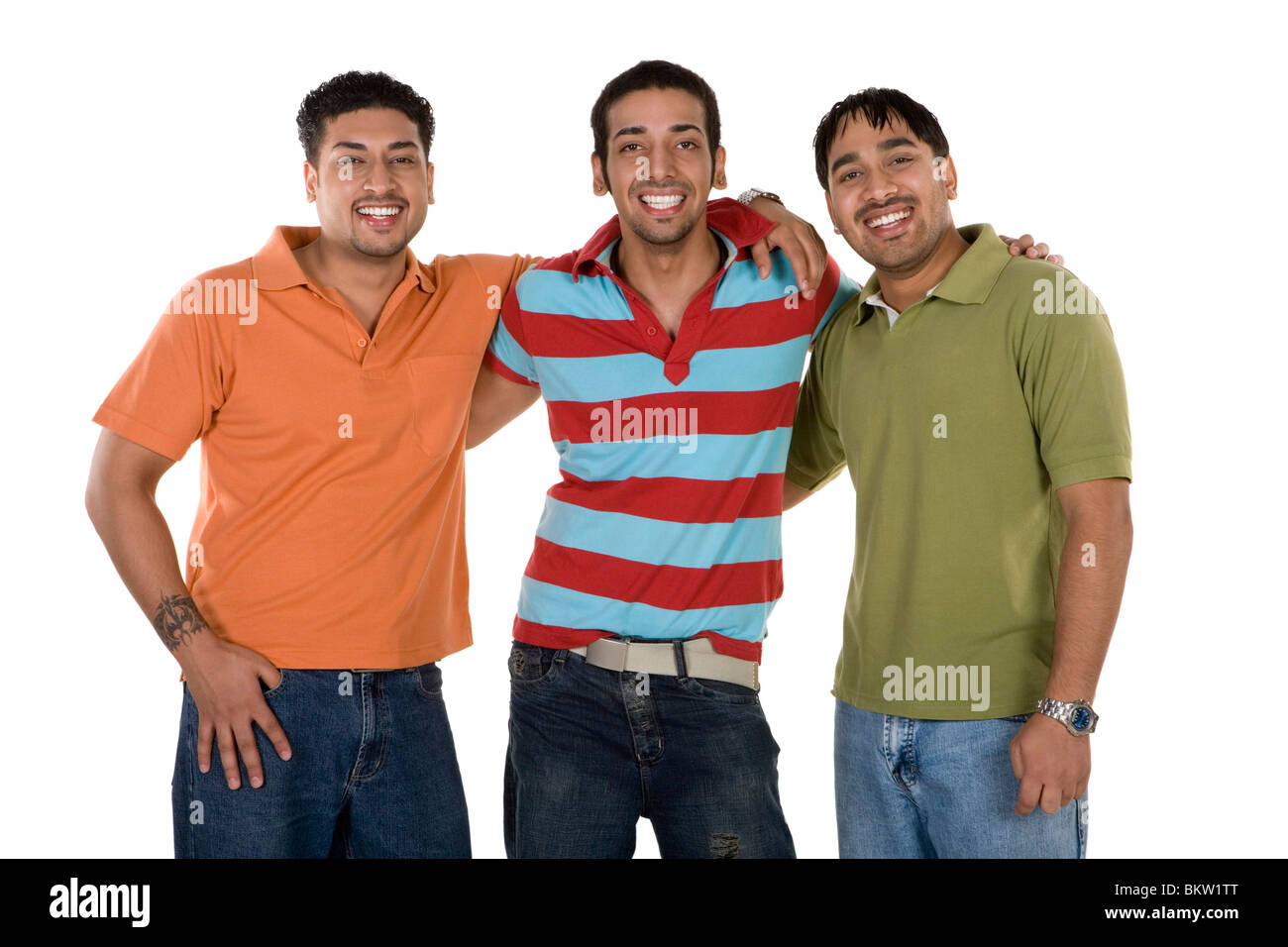 Friends with arm around, smiling, portrait Stock Photo - Alamy