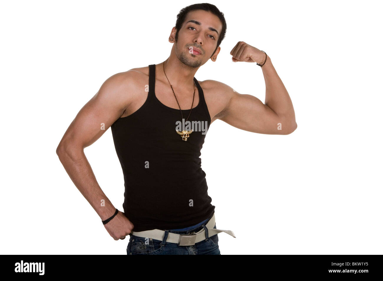 Man flexing muscles hi-res stock photography and images - Alamy