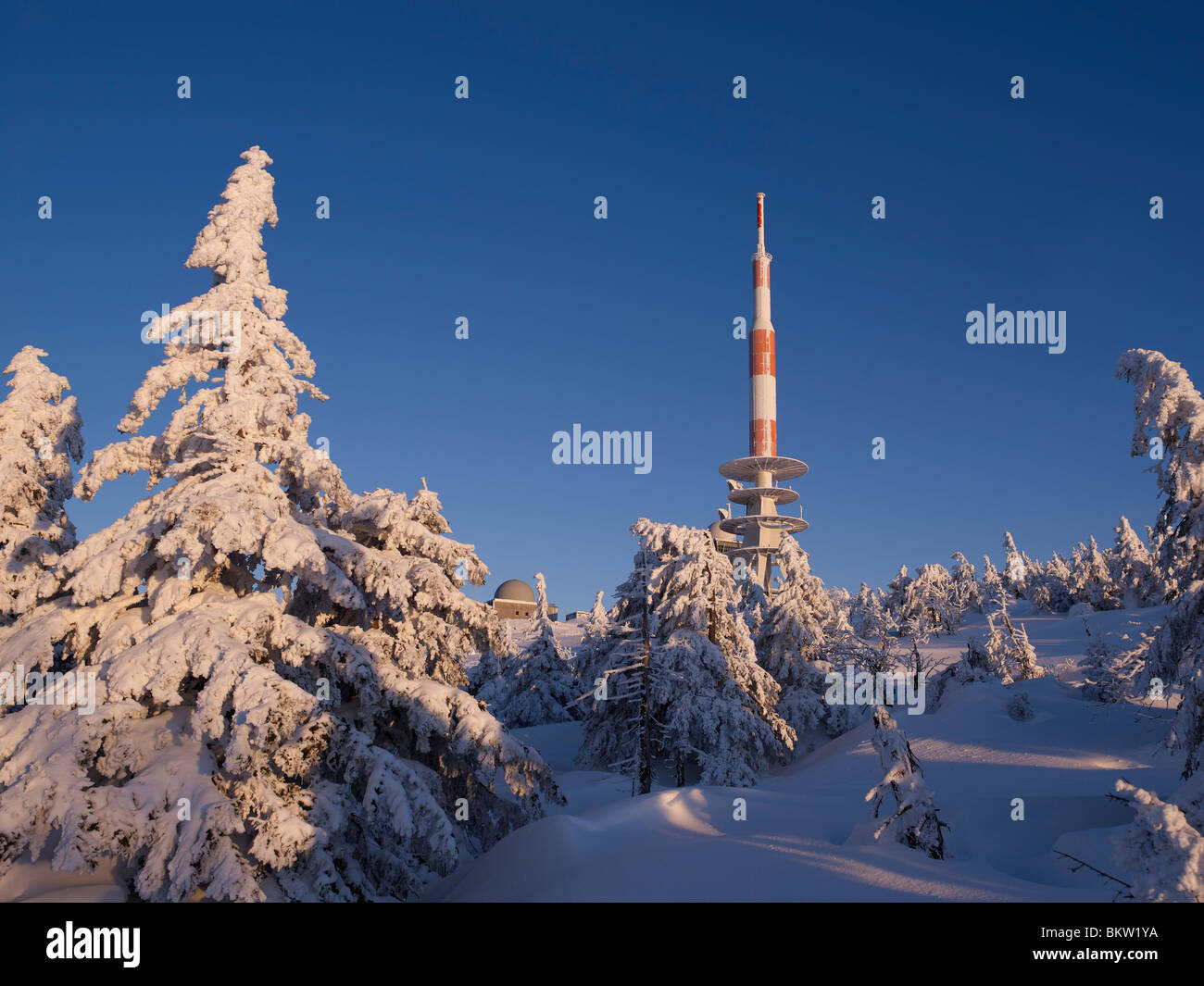 winter landscape with the highest mountain in the northern part of ...