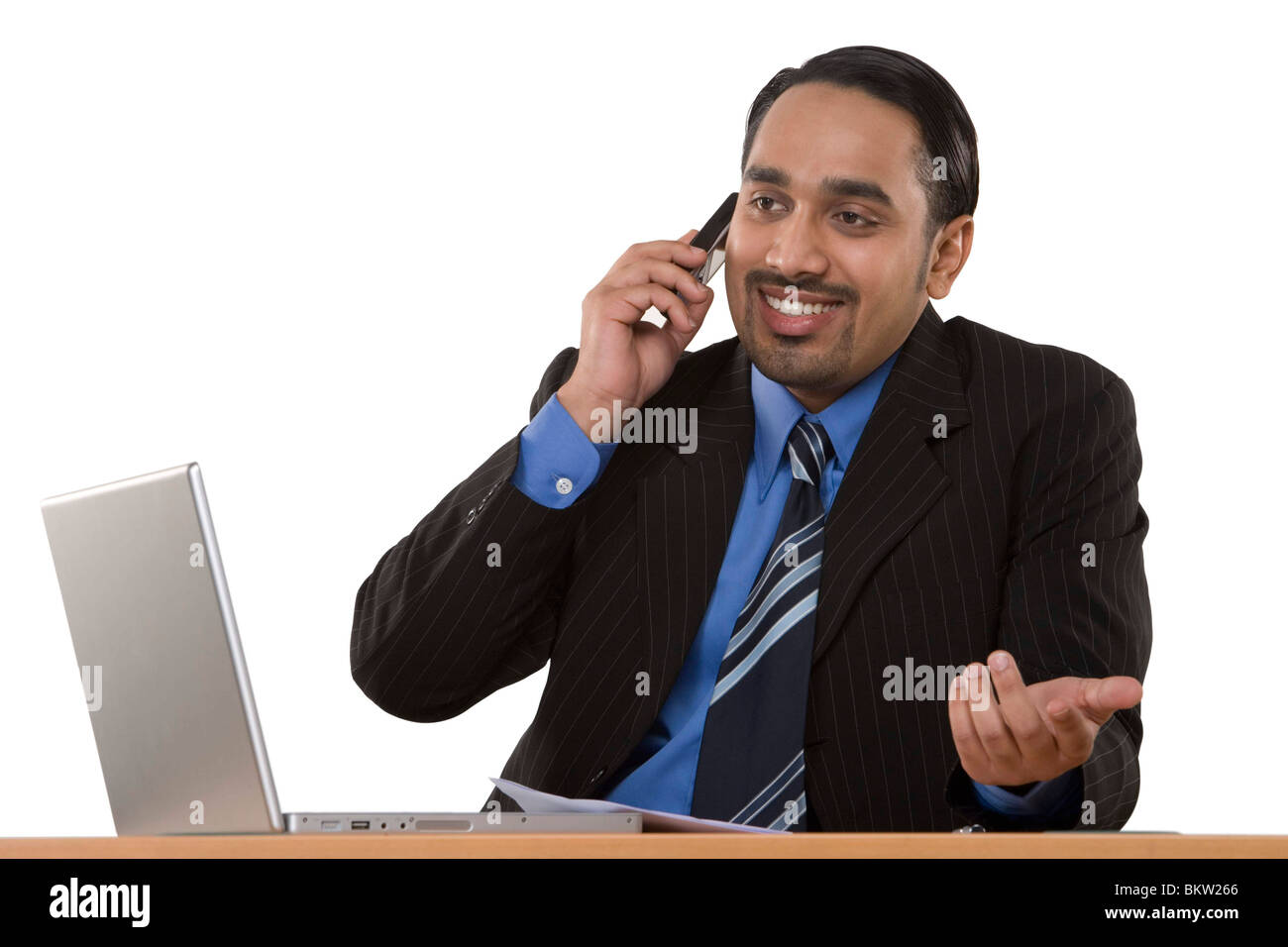 Businessman using mobile phone, portrait Stock Photo - Alamy