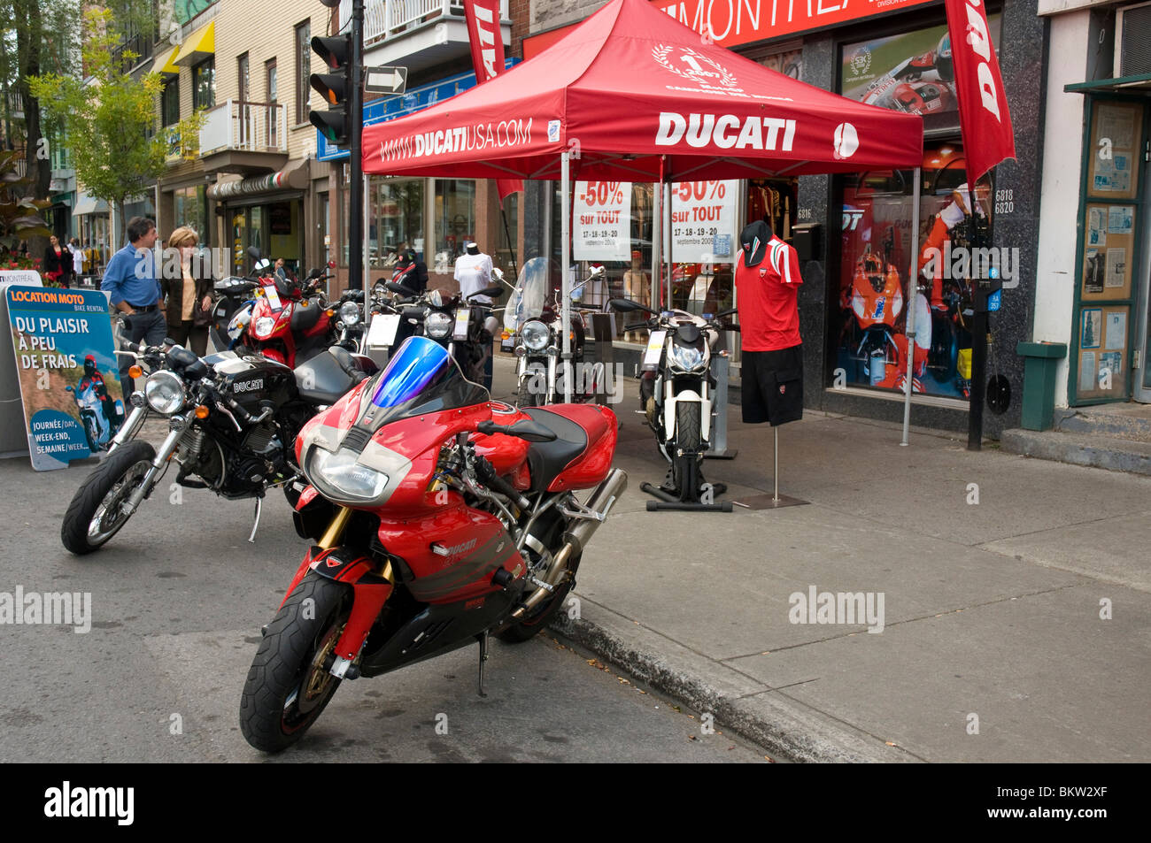 Boulevard saint laurent Little Italy Montreal canada Stock Photo - Alamy
