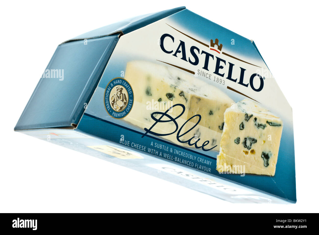 Box of Castello creamy blue cheese Stock Photo - Alamy