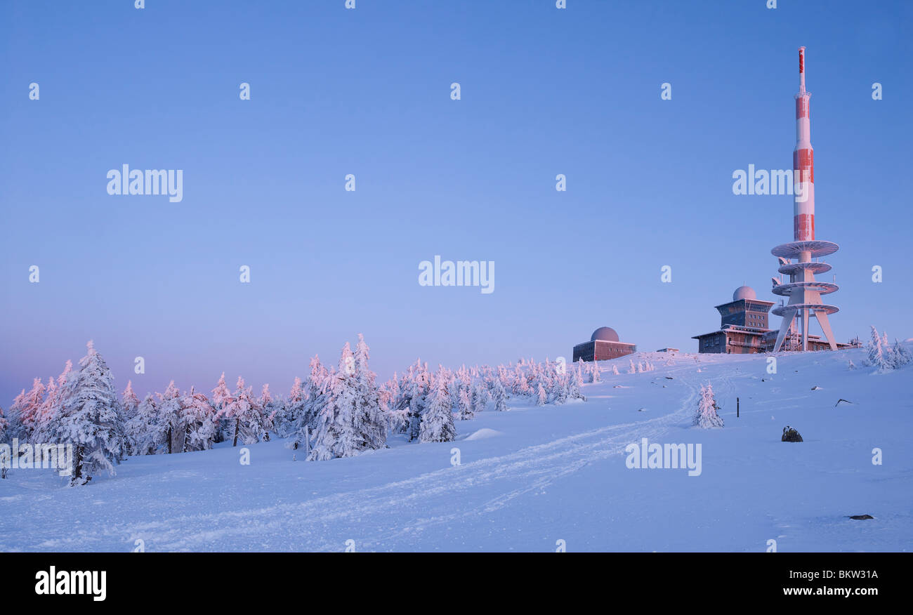 winter landscape with the highest mountain in the northern part of ...