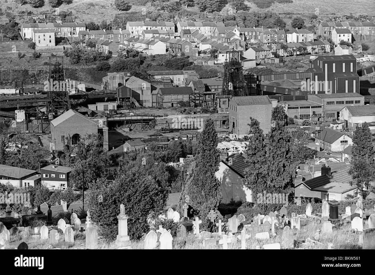 View over Merthyr Vale Colliery Mid Glamorgan South Wales Valleys UK ...