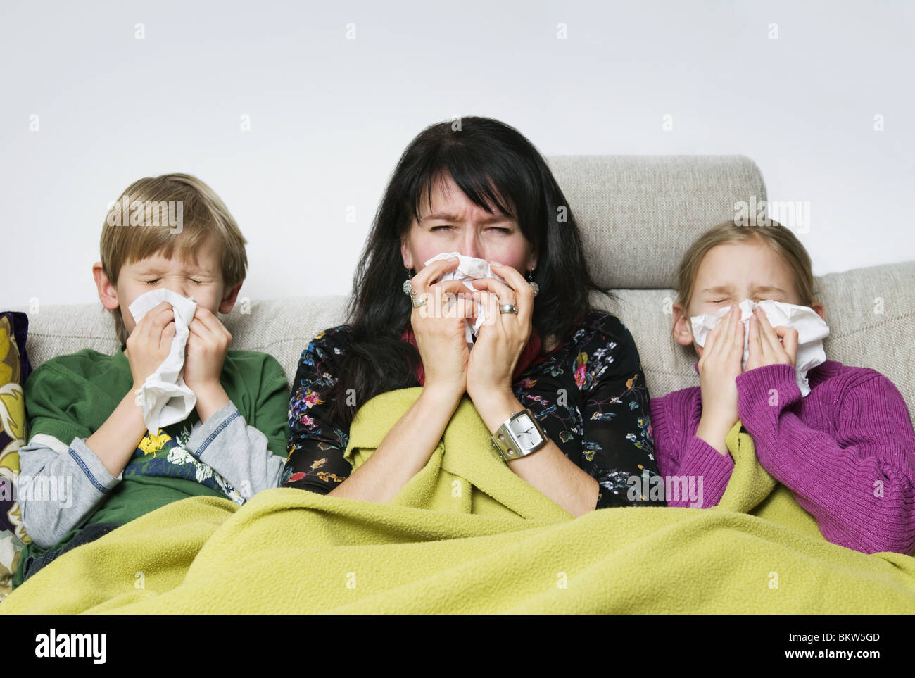 A family with cold Stock Photo - Alamy