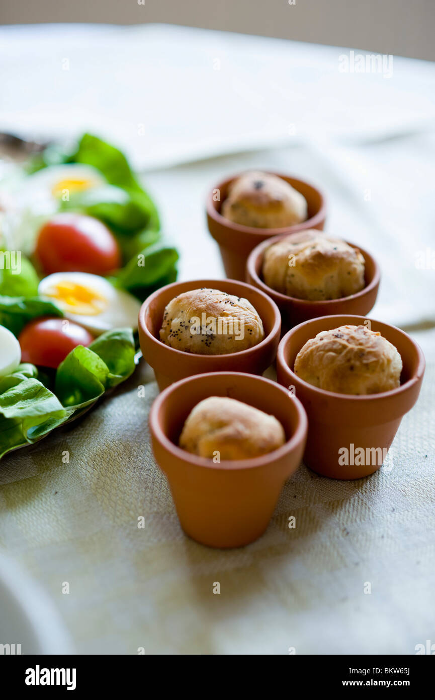 Bread and salad Stock Photo - Alamy
