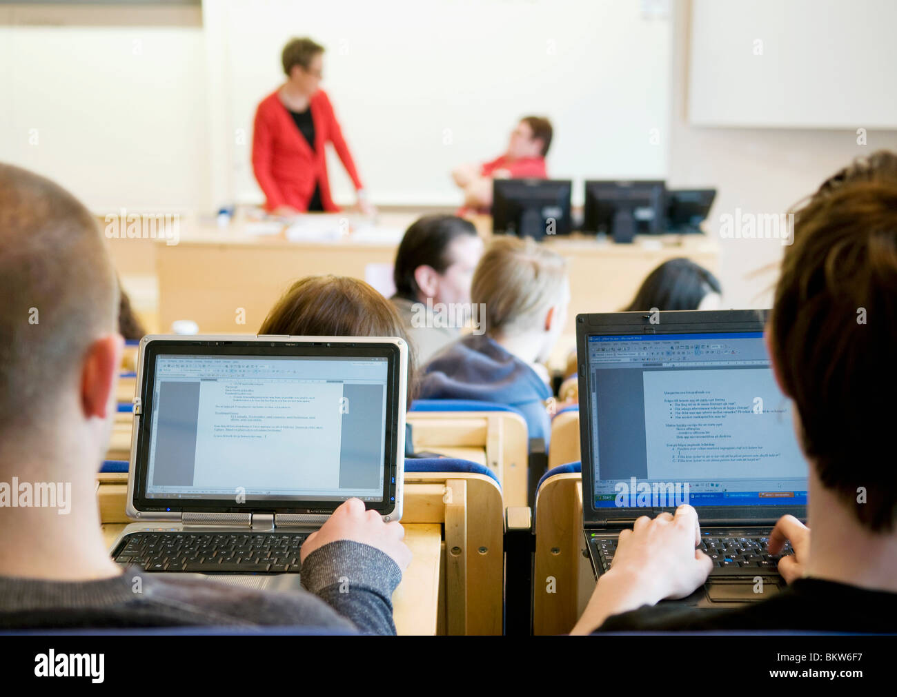 Classroom with computers Stock Photo - Alamy