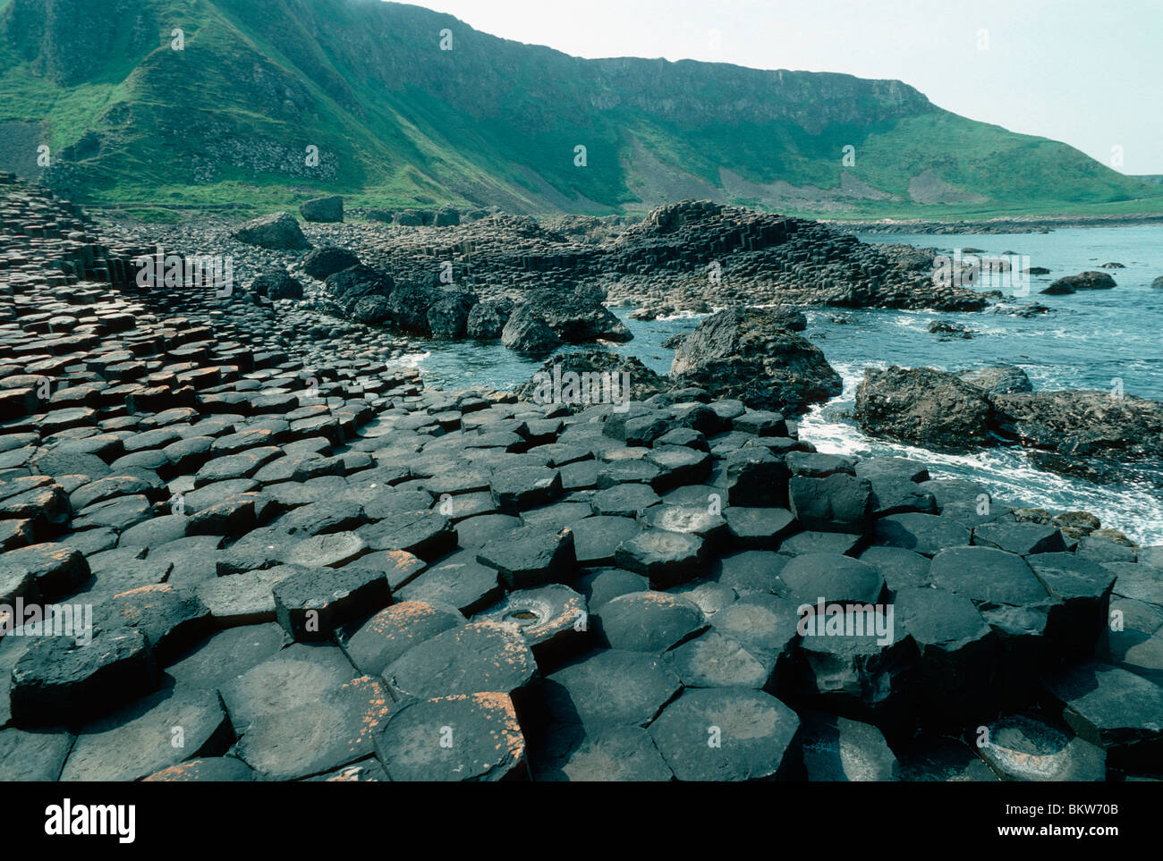 Columnar basal rock formations. Giant's Causeway, County Antrim ...