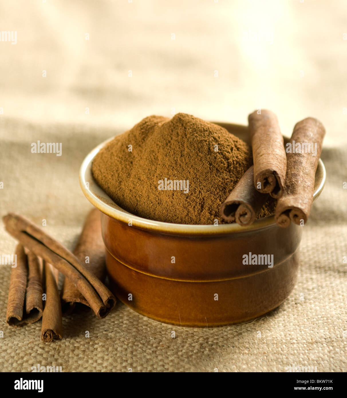 Cinnamon sticks and powder Stock Photo - Alamy