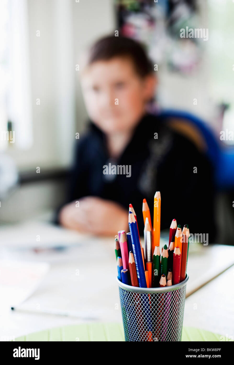 Pupil with colour pen hi-res stock photography and images - Alamy