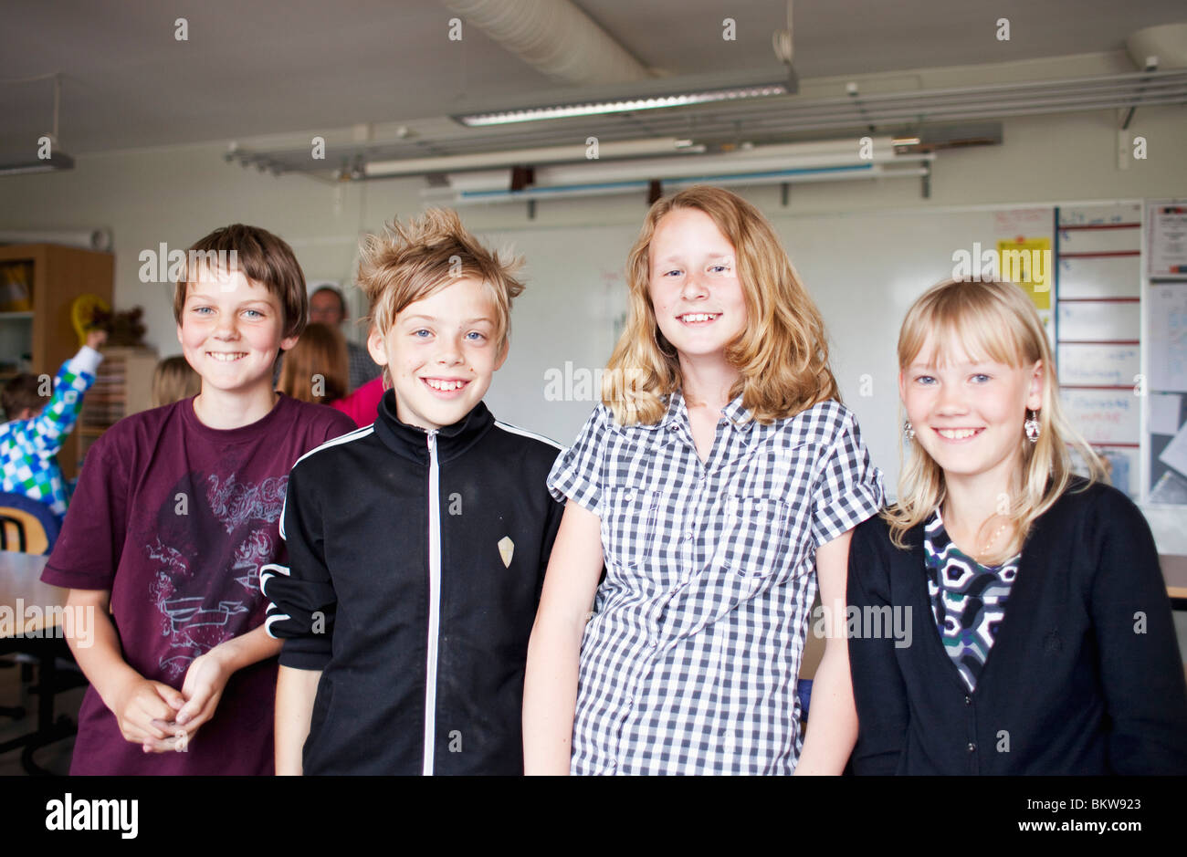 Four students hi-res stock photography and images - Alamy