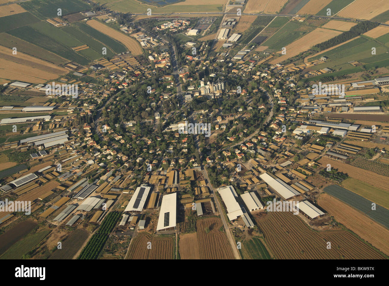 Israel, Jezreel valley, an aerial view of Nahalal Stock Photo - Alamy
