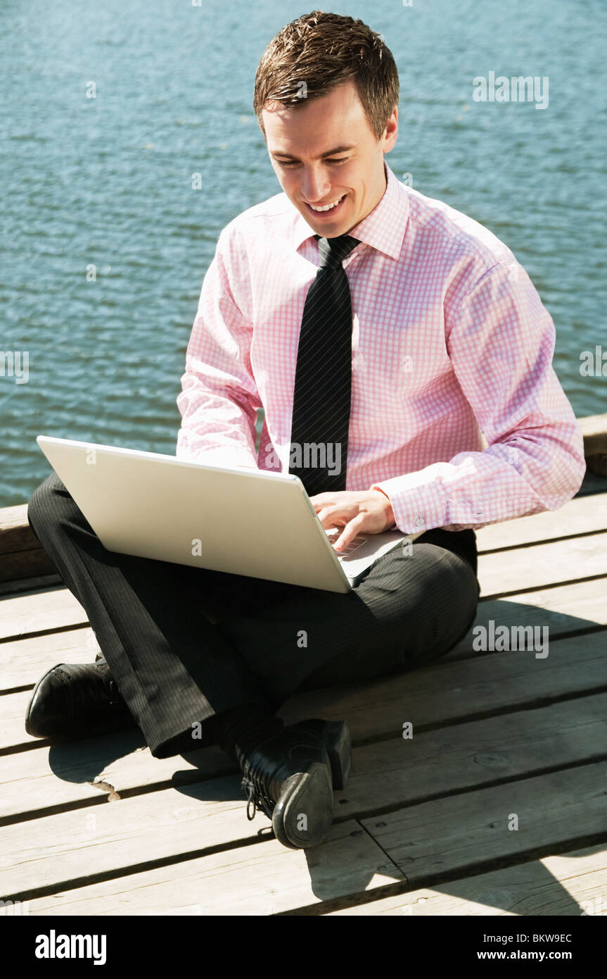 Man on jetty hi-res stock photography and images - Alamy