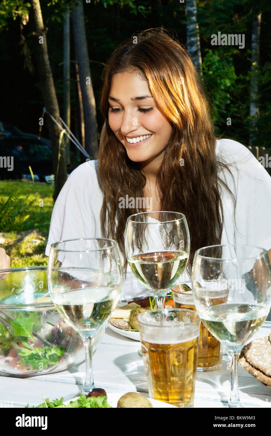 Girl on dinner Stock Photo - Alamy
